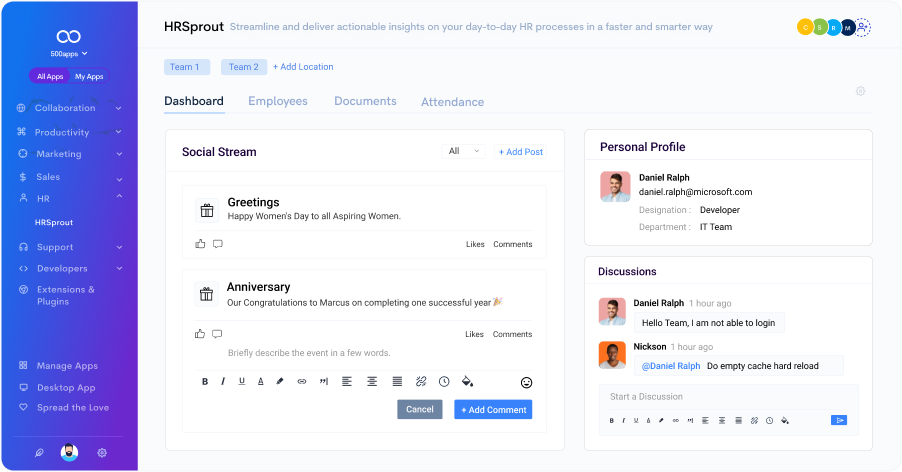 HRMS Platform | HRSprout by 500apps